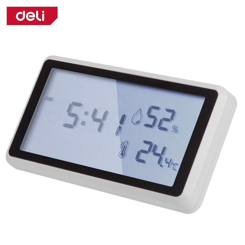 Deli Digital Humidity & Temperature Meter Clock - ساعة رقميه و جهاز قي ...